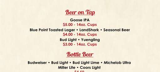 Menu for Oyster Creek Restaurant And Boat Bar in Leeds Point, NJ | Sirved