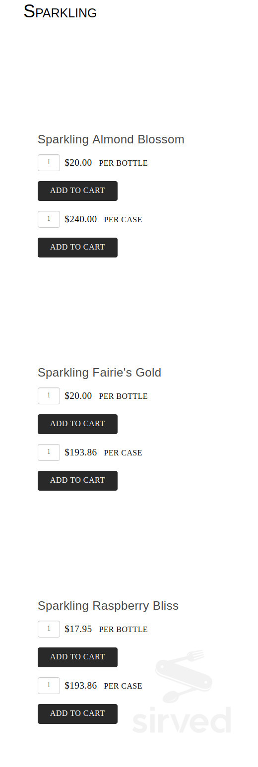 Dancing Fox Winery & Brewery menu in Lodi, California, USA