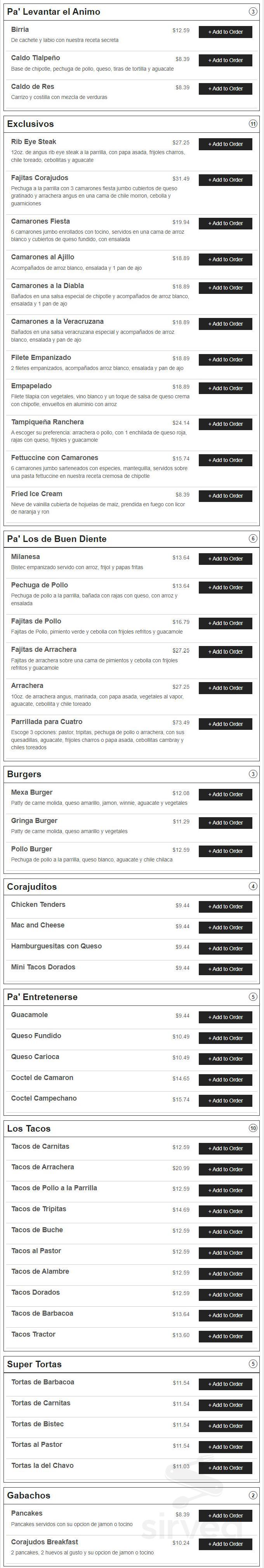 Los Corajudos Del Gordo Burritos Y Desayunos menu in El Paso, Texas, USA
