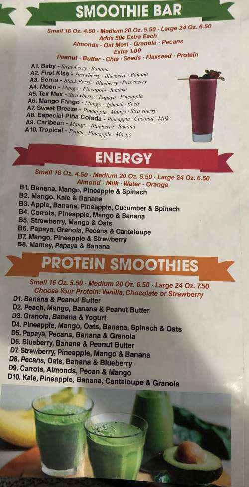 JB Gourmet Juice Bar menu in The Bronx, New York, USA