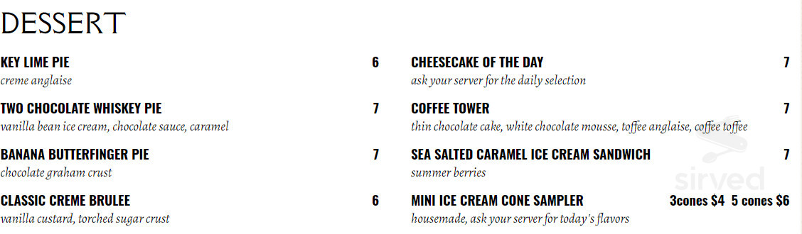 Rivertown Bistro menu in Conway, South Carolina, USA