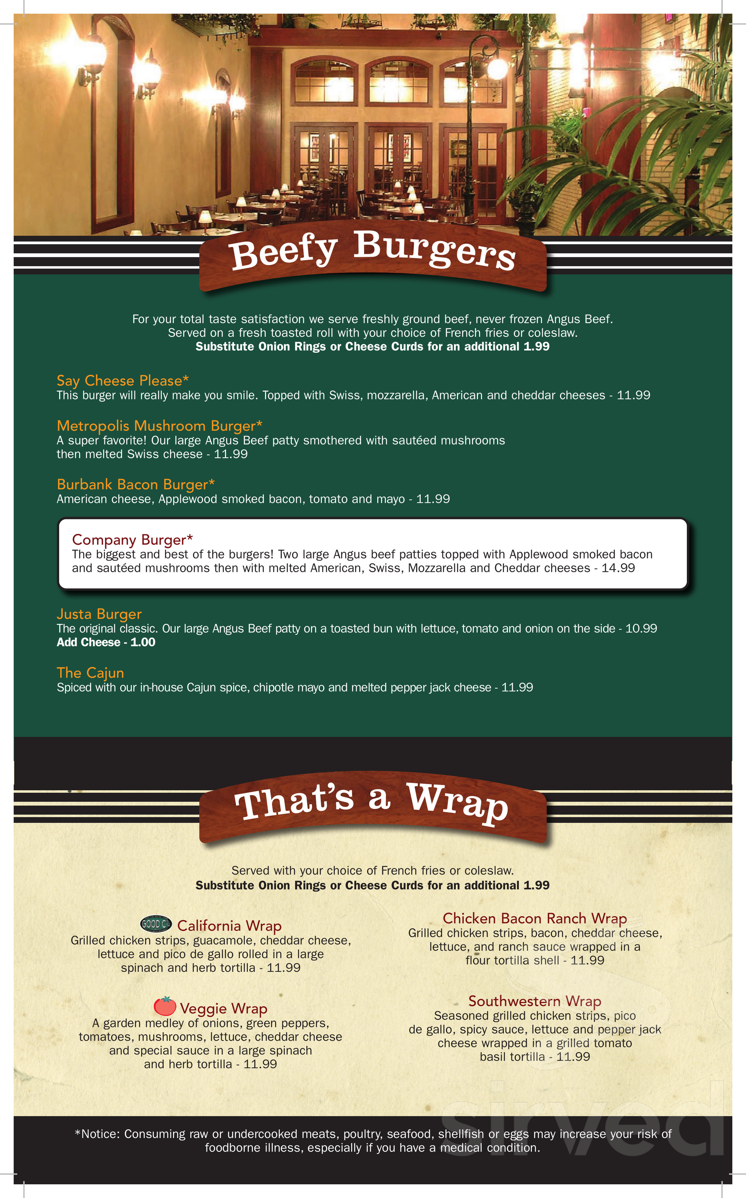 Good Company menu in Appleton, Wisconsin, USA