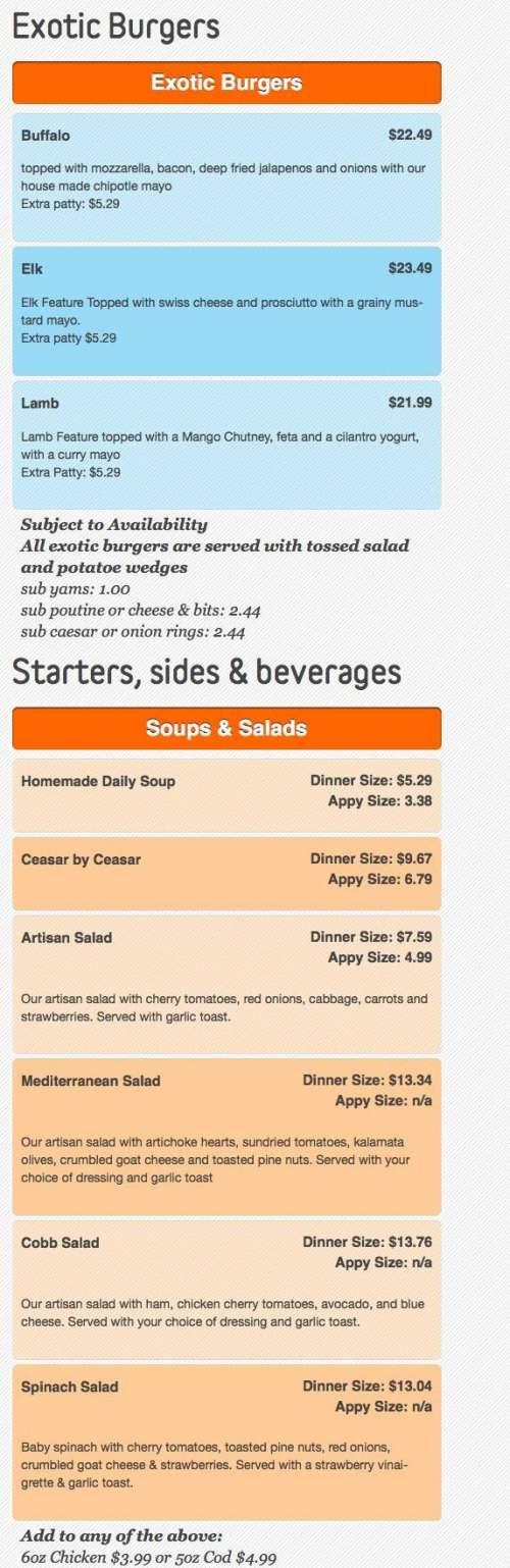 Burger Heaven Restaurant menu in New Westminster, British Columbia, Canada