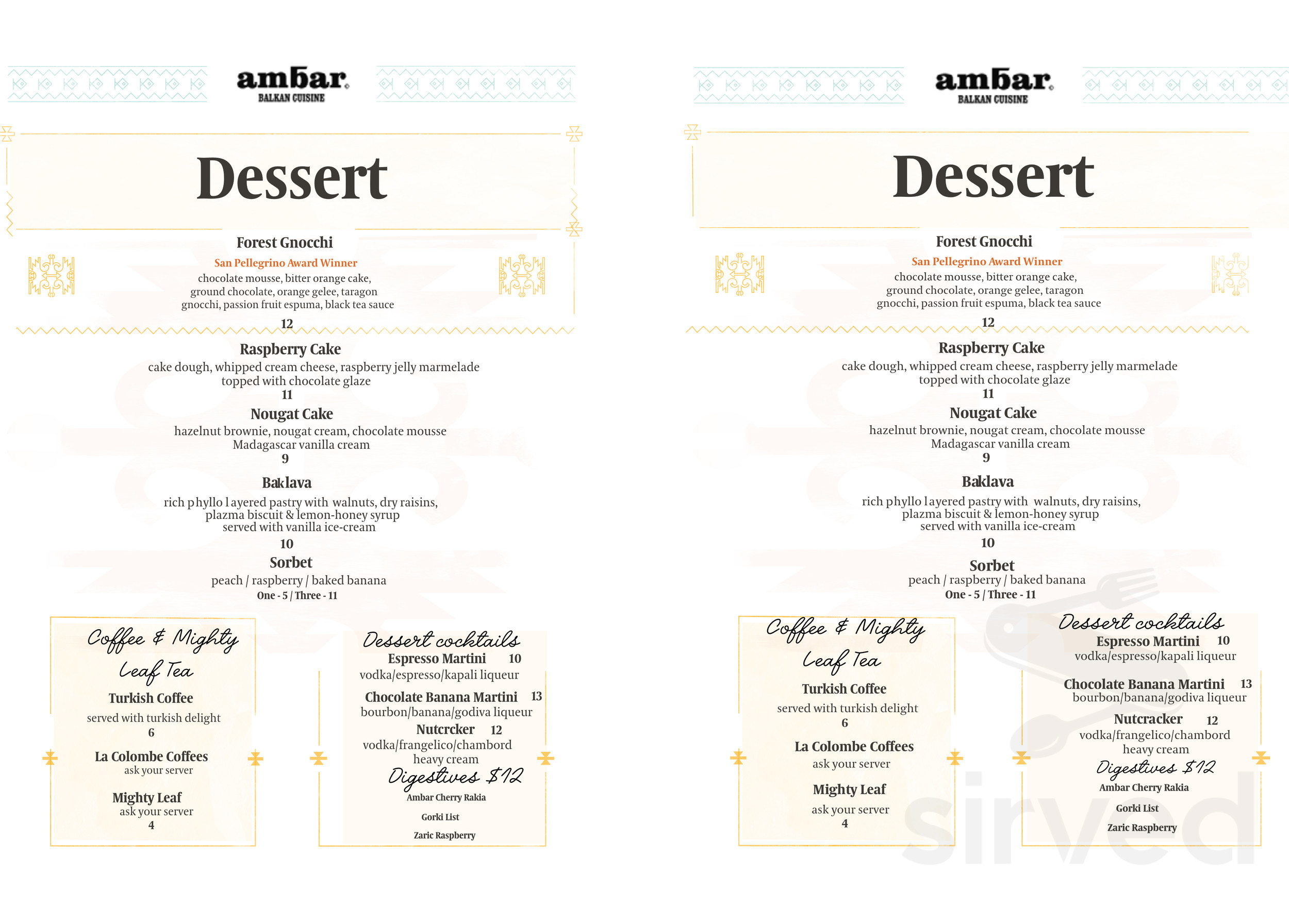 Ambar Restaurant - Clarendon menu in Arlington, Virginia, USA