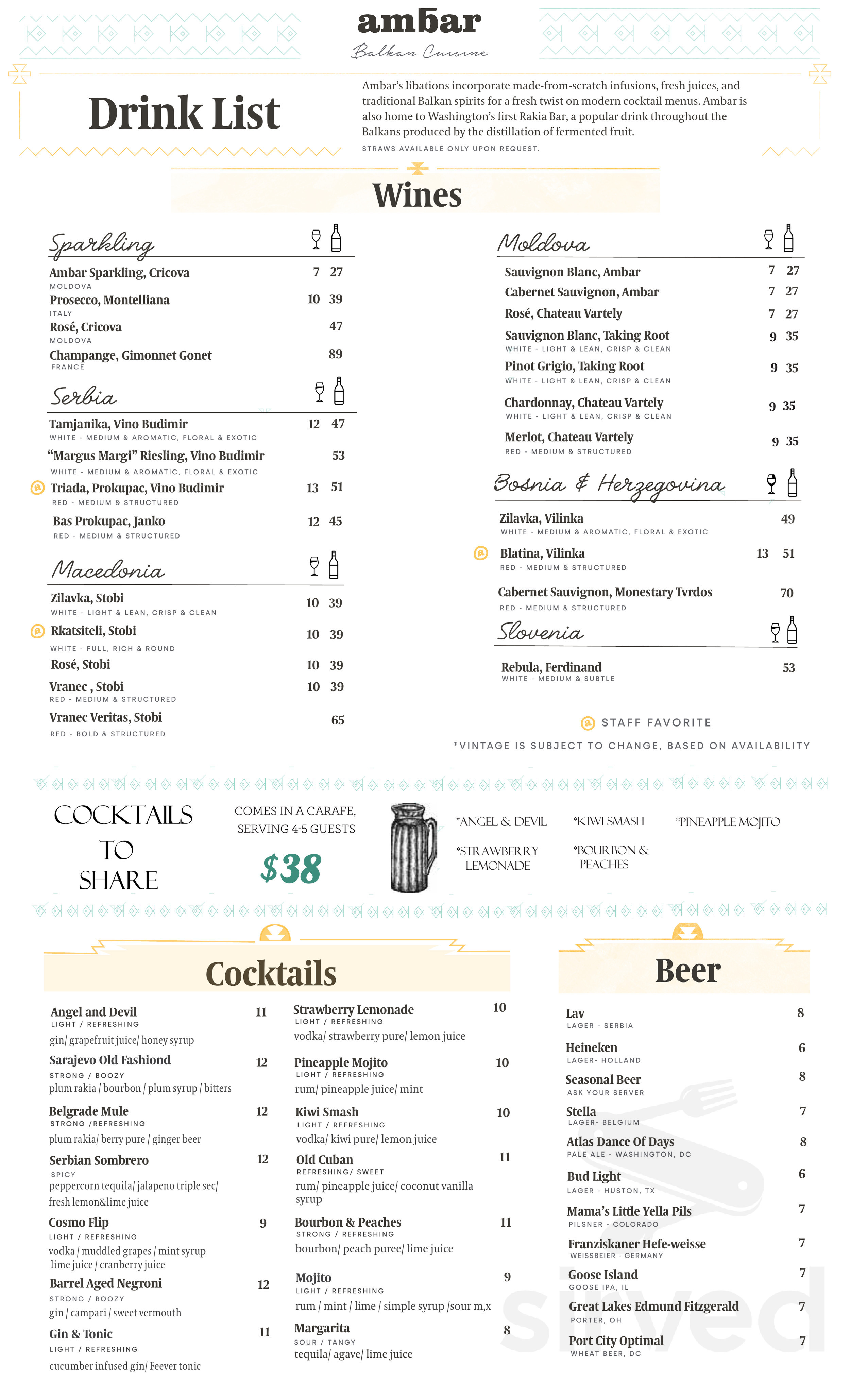 Ambar Restaurant - Clarendon menu in Arlington, Virginia, USA