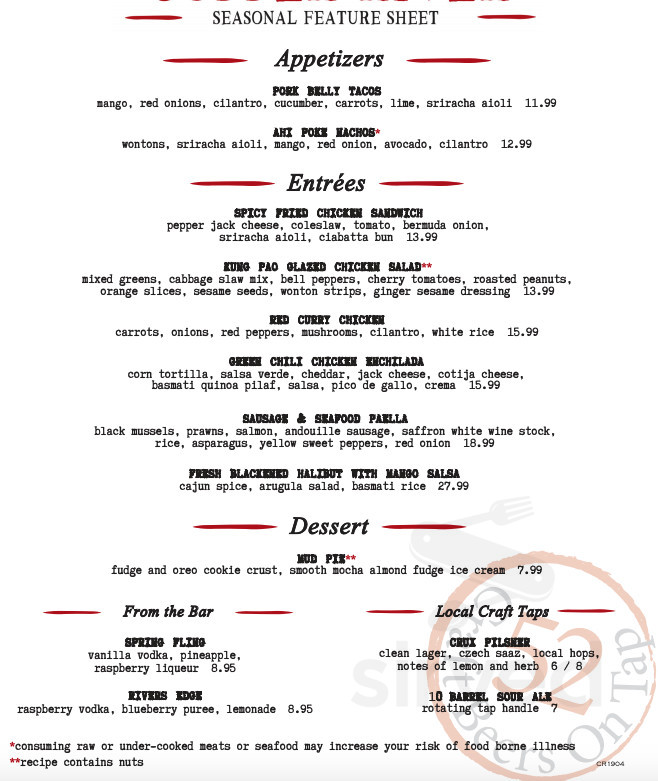 Copper River Restaurant & Bar menu in Hillsboro, Oregon, USA