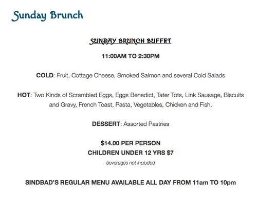 Sindbad's Restaurant and Marina menu in Detroit, Michigan, USA