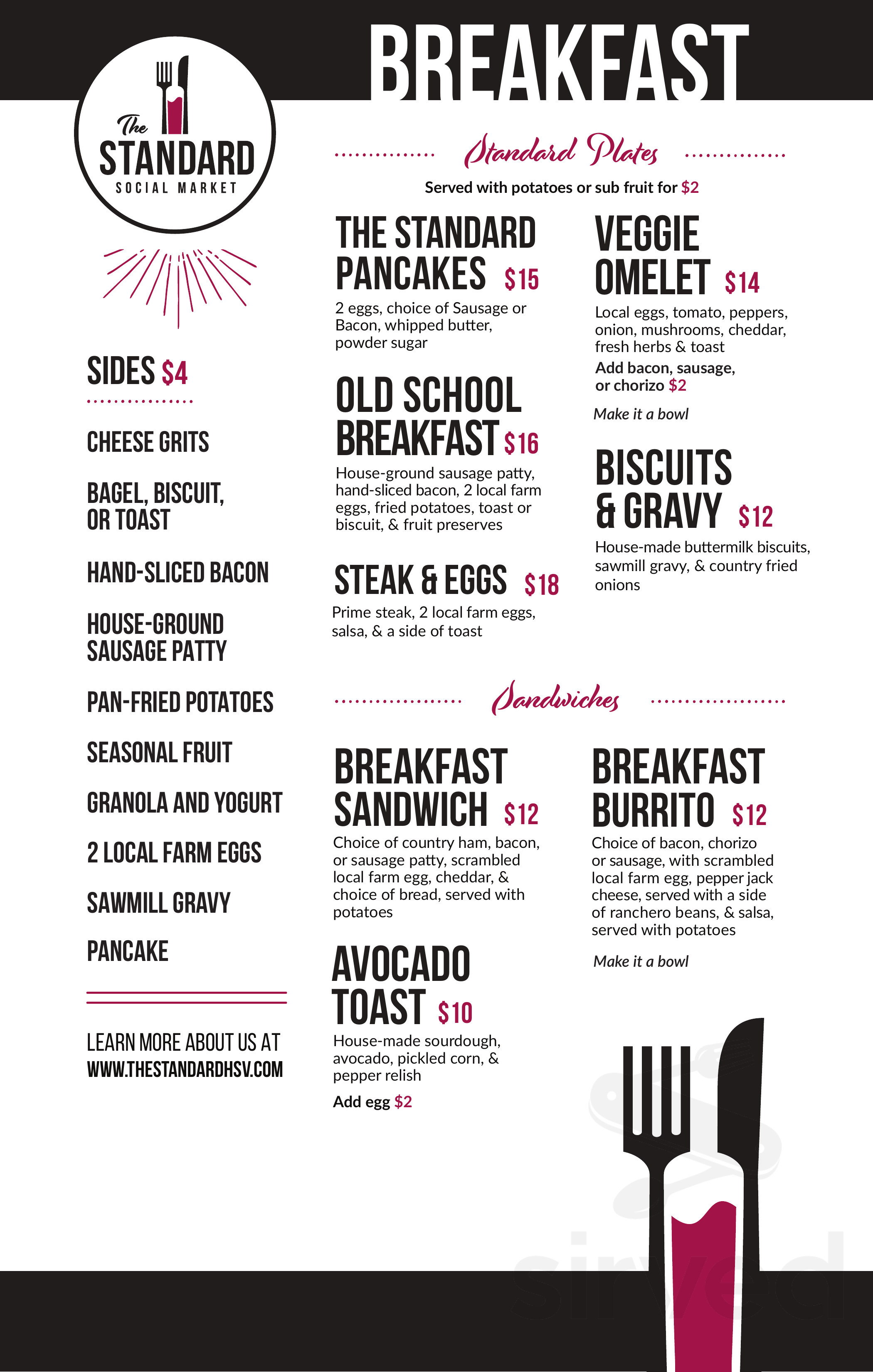 The Standard Social Market Menus In Huntsville Alabama United States The Standard Social Market Menus In Huntsville Alabama United States