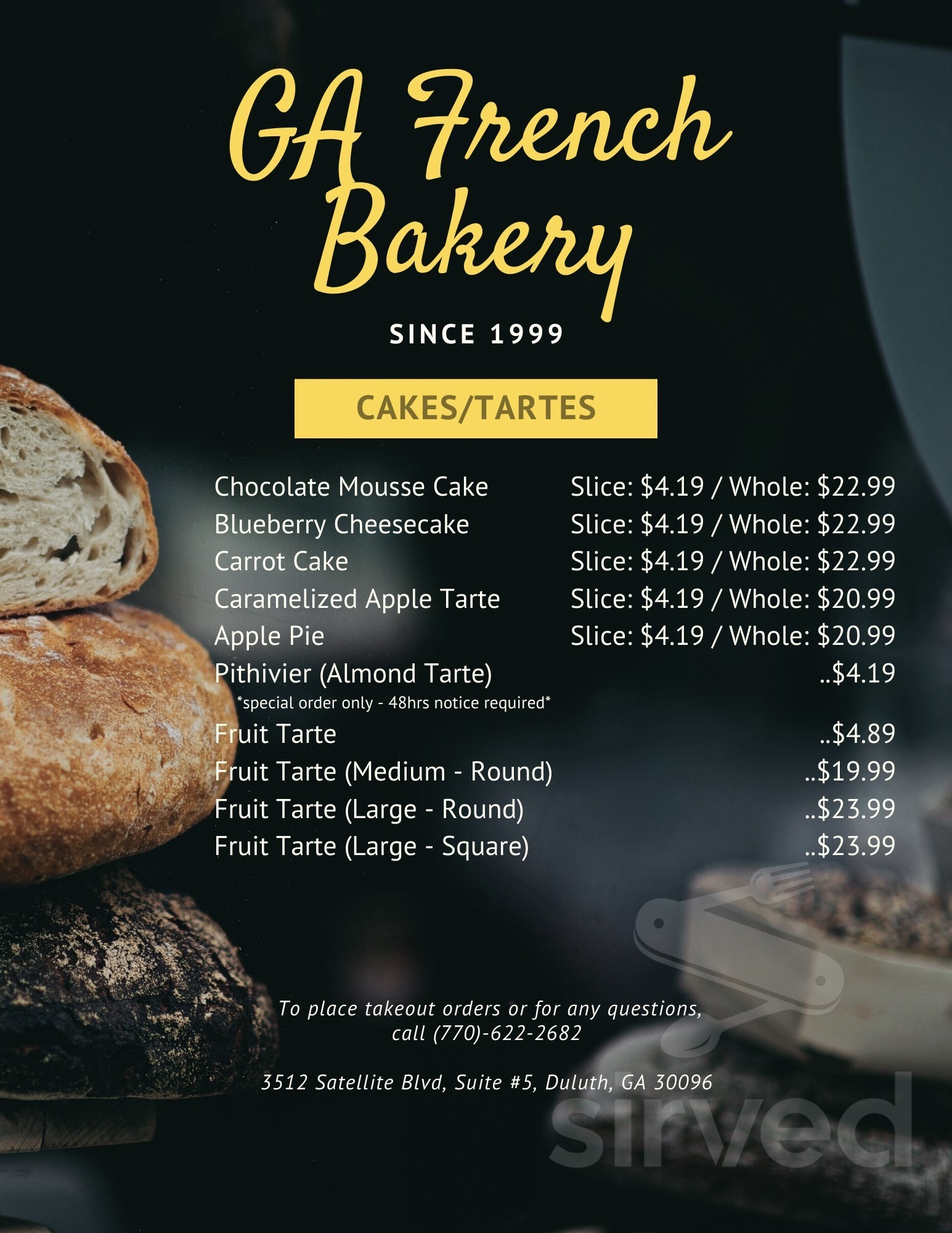 Georgia French Bakery & Cafe menu in Duluth, Georgia, USA