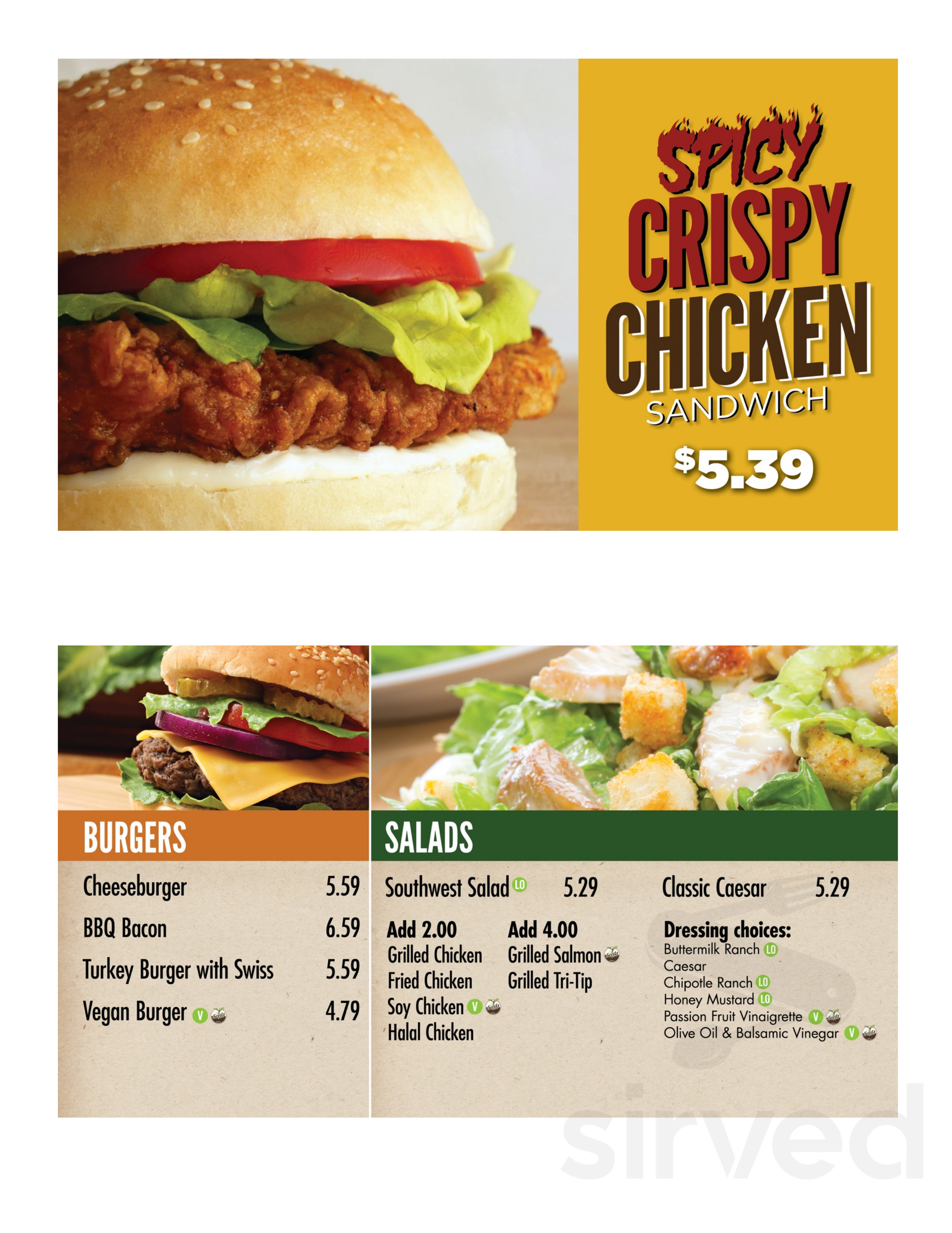Menu for Sizzle in Riverside, CA | Sirved
