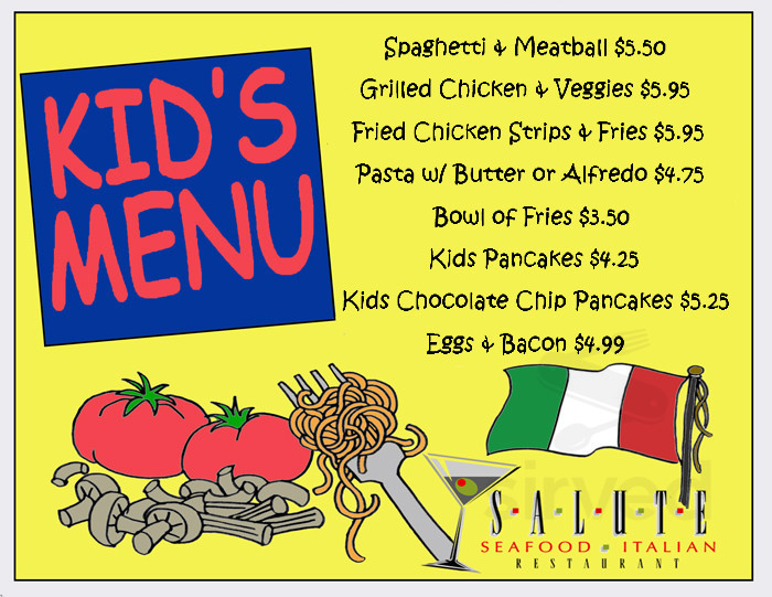 Menu for Salute Italian Restaurant in Gulfport, MS | Sirved