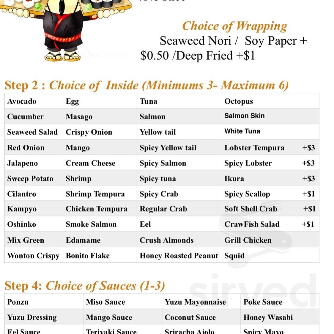 Menu - Ridgewood NJ's Poke Zone | Sirved