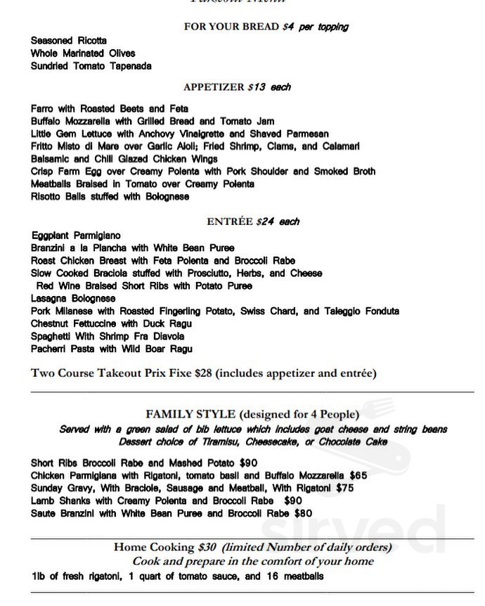 Menu for Orto in Miller Place, NY | Sirved