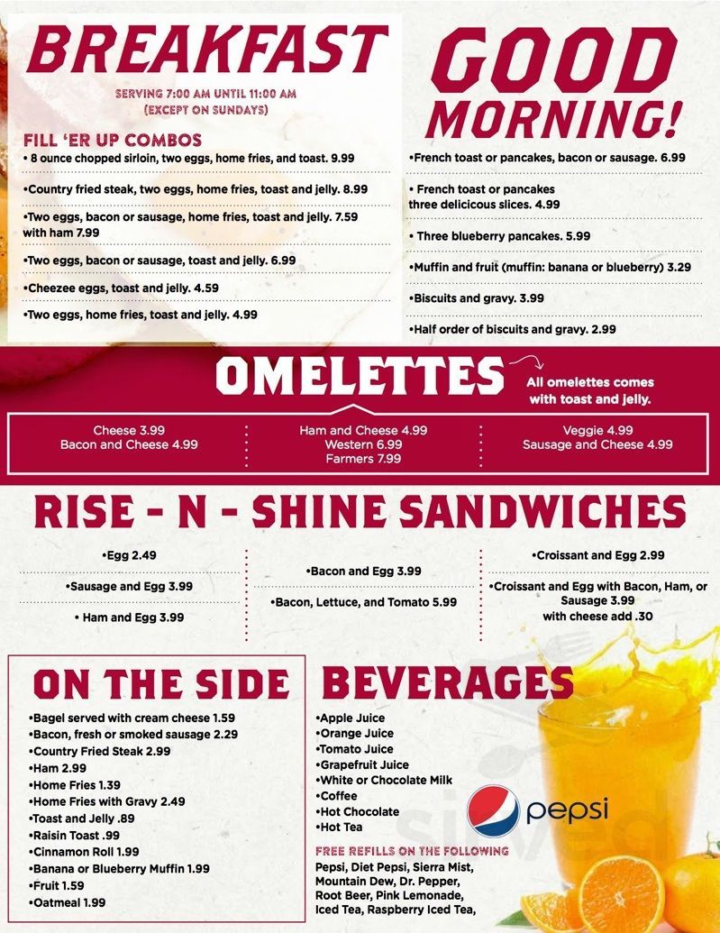 Nine Mile Restaurant menus in Fort Wayne, Indiana, United States