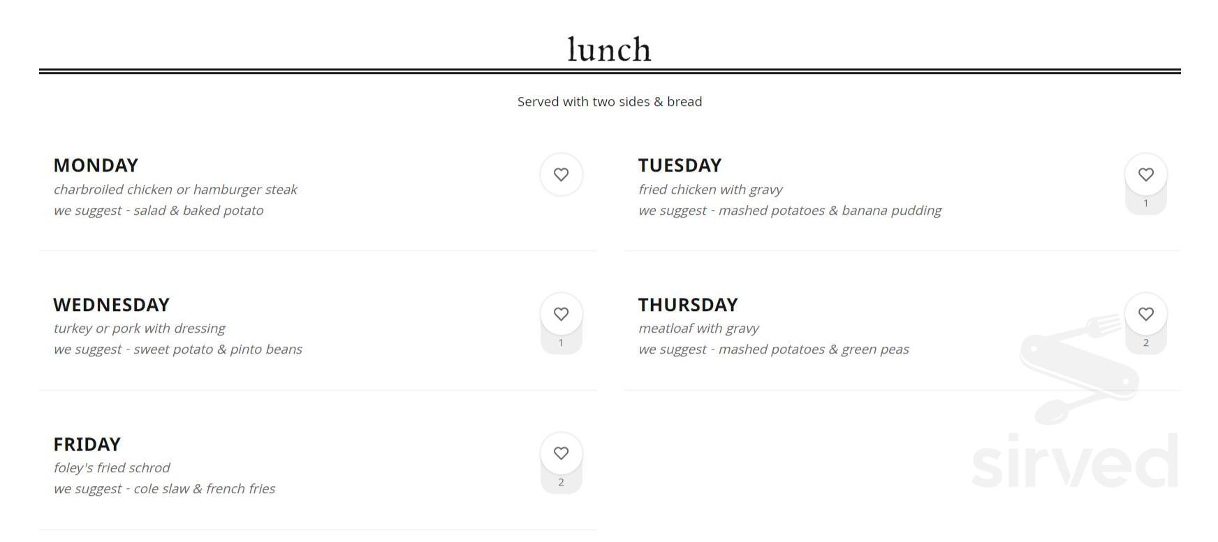 Litton's menu in Knoxville, Tennessee, USA