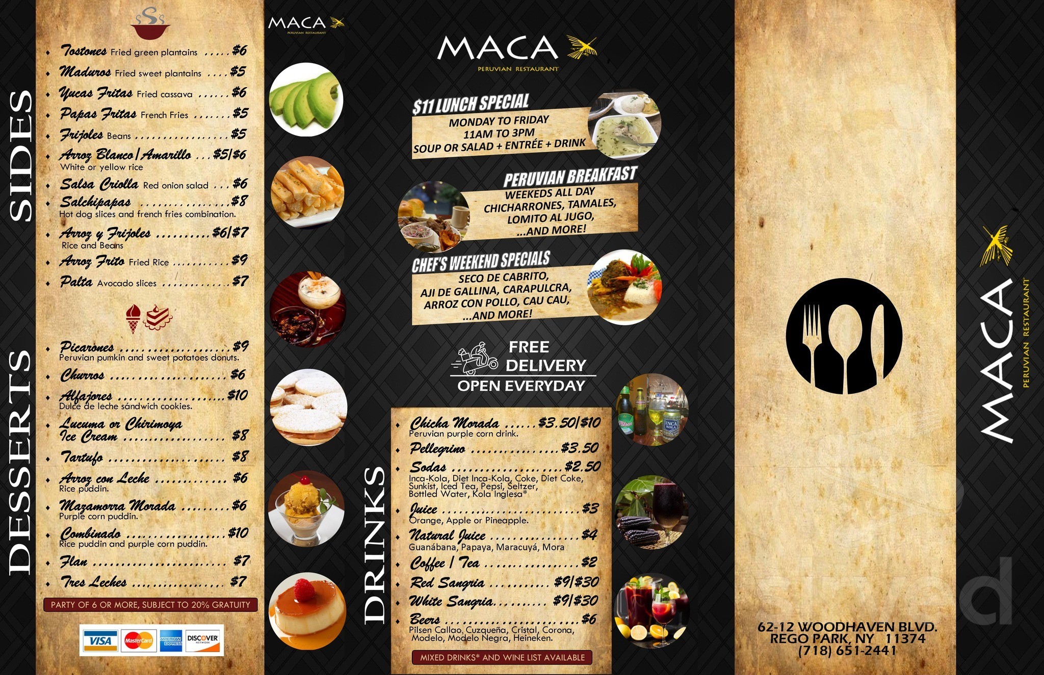 MACA Peruvian Restaurant menu in Rego Park, New York, USA