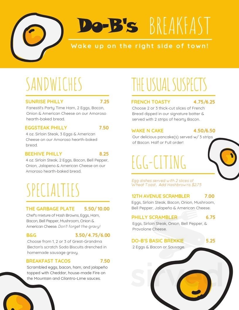 Do-B's menu in Emporia, Kansas, USA