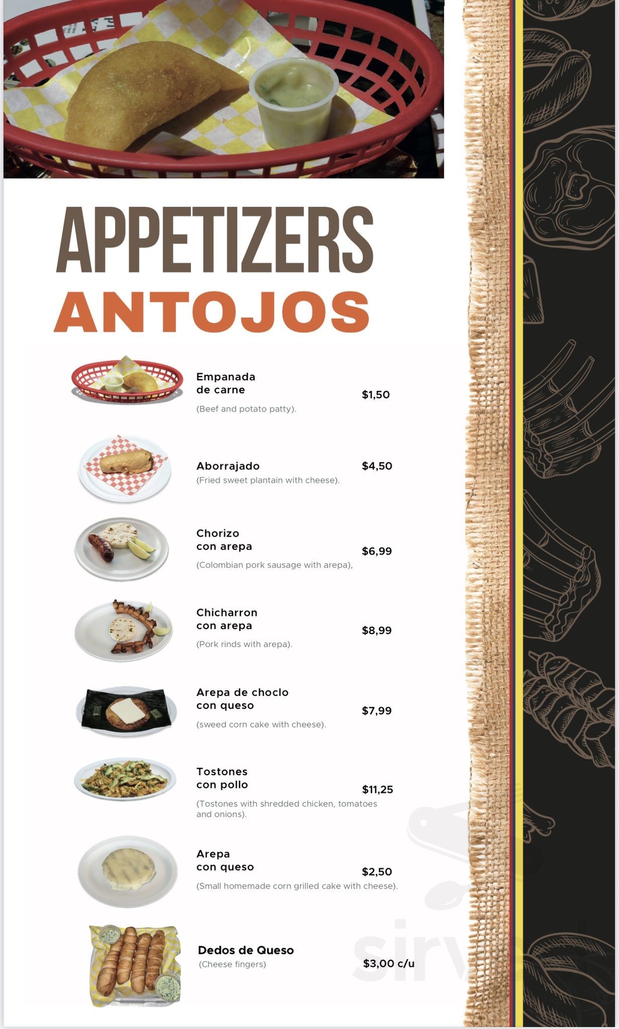 El Sabor Latino menu in Memphis, Tennessee, USA