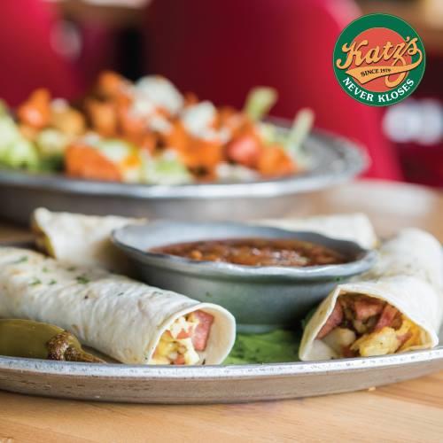 Katz's menu in Houston, Texas, USA