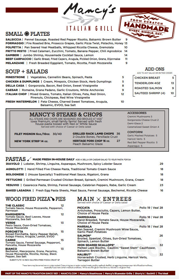 Mancy's Ideal menus in Toledo, Ohio, United States