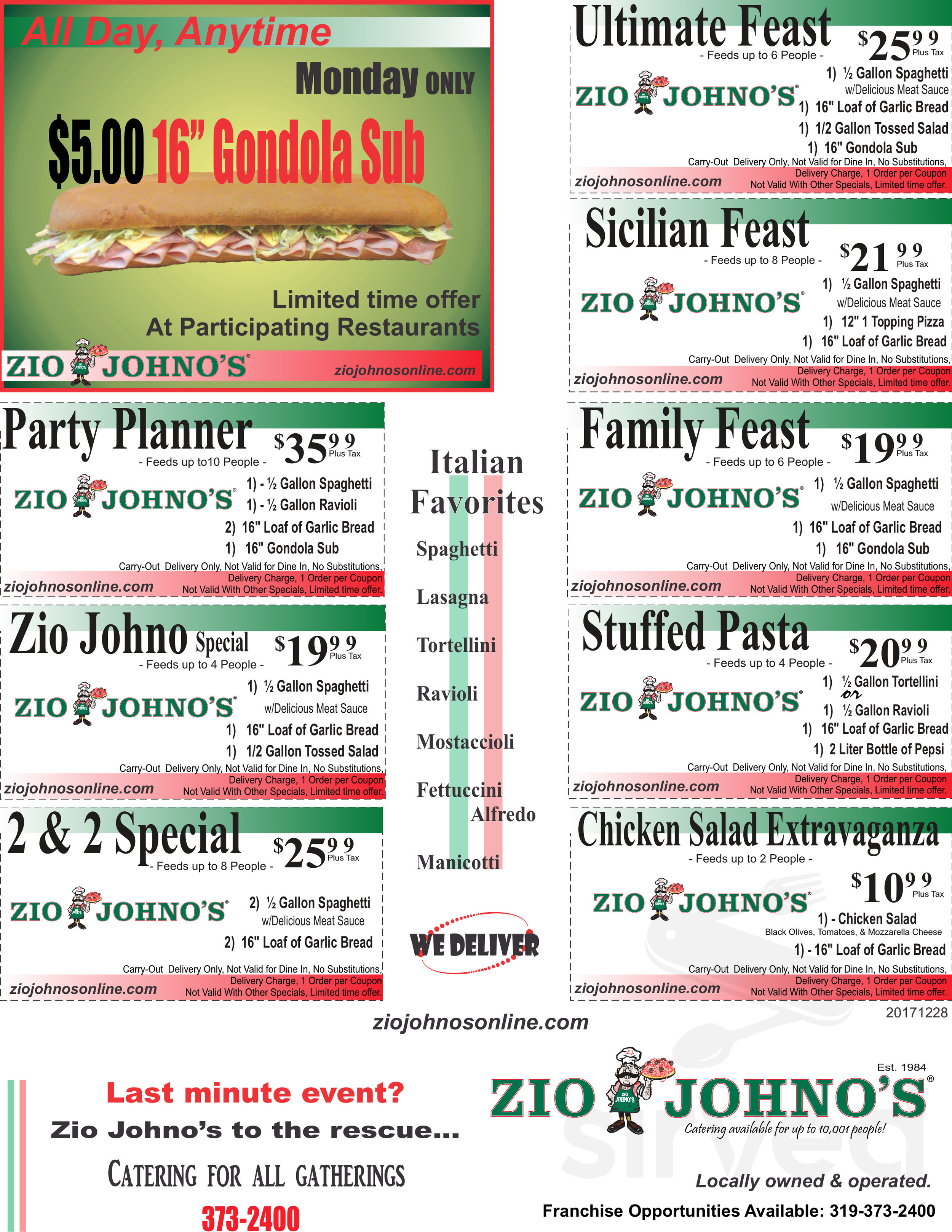 Zio Johno's - Marion menu in Marion, Iowa, USA