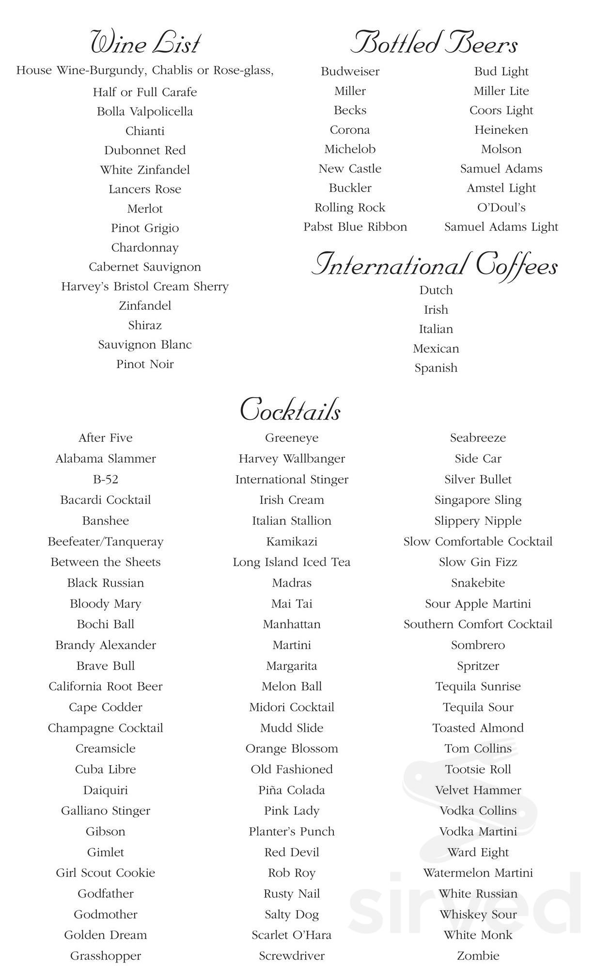 Pleasant Cafe Menu In Roslindale Massachusetts Usa