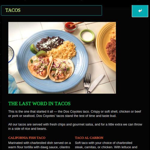 Dos Coyotes Border Cafe menu in Folsom, California, USA