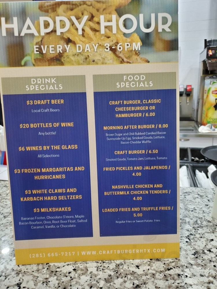 Menu - Katy TX's Craft Burger | Sirved