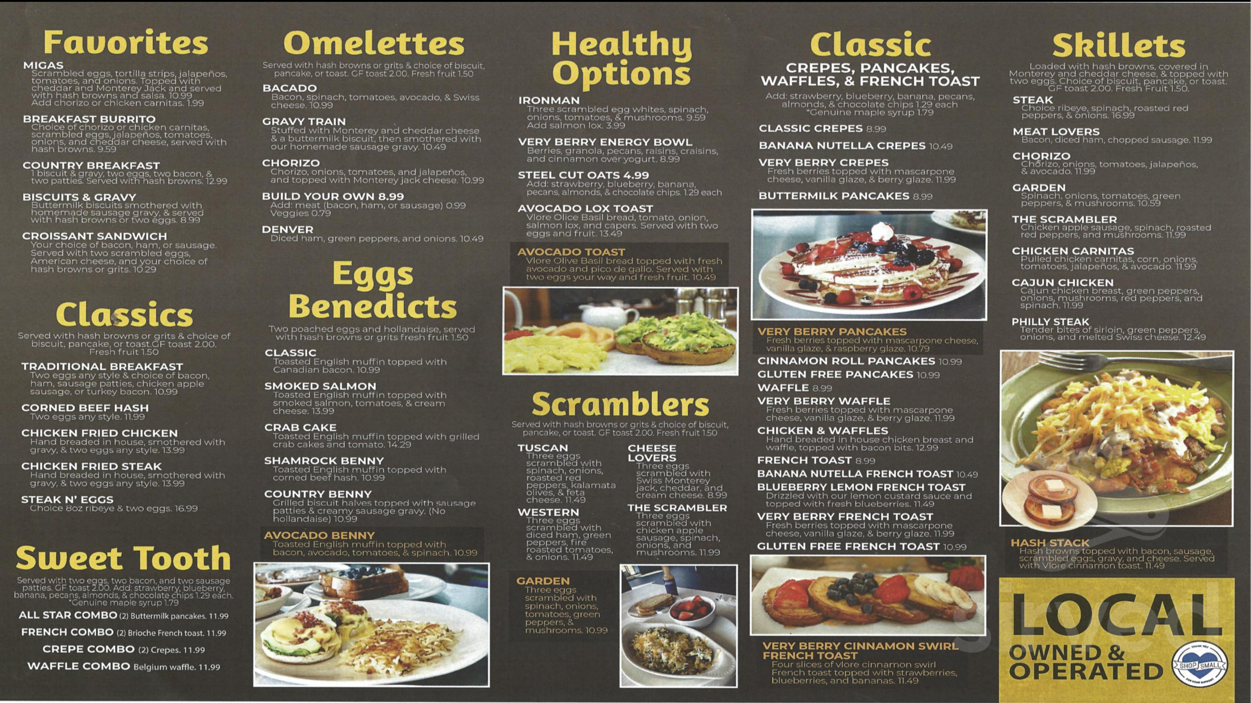 Scrambler Cafe menu in Plano, Texas, USA