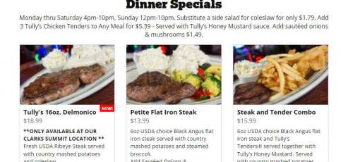Tully's Good Times Erie Blvd. Menu - Syracuse, New York | Sirved