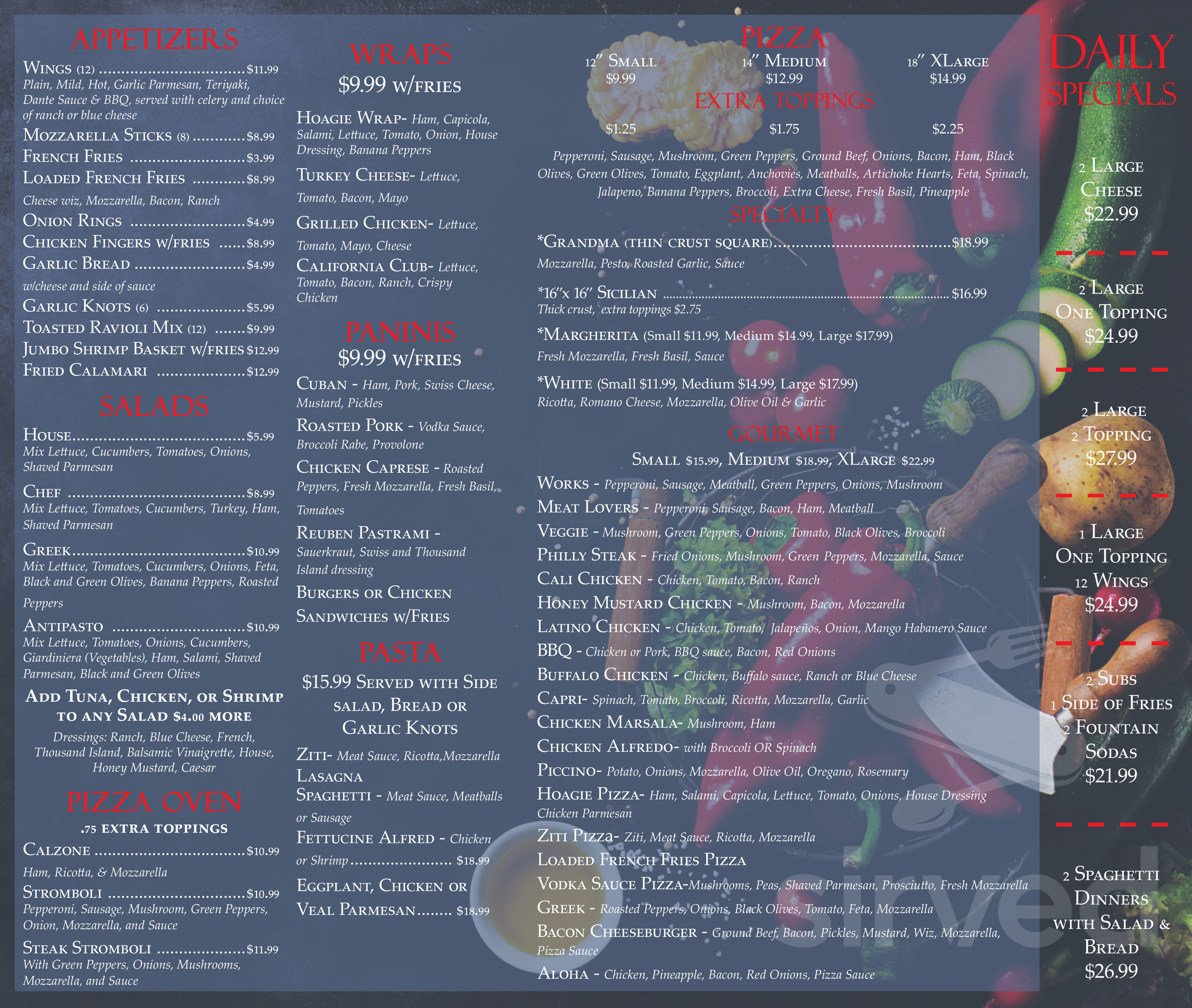 Dante's of Ironbridge menu in Chester, Virginia, USA