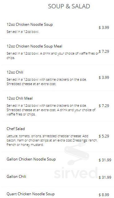 The Country Cupboard menu in Crossville, Tennessee, USA