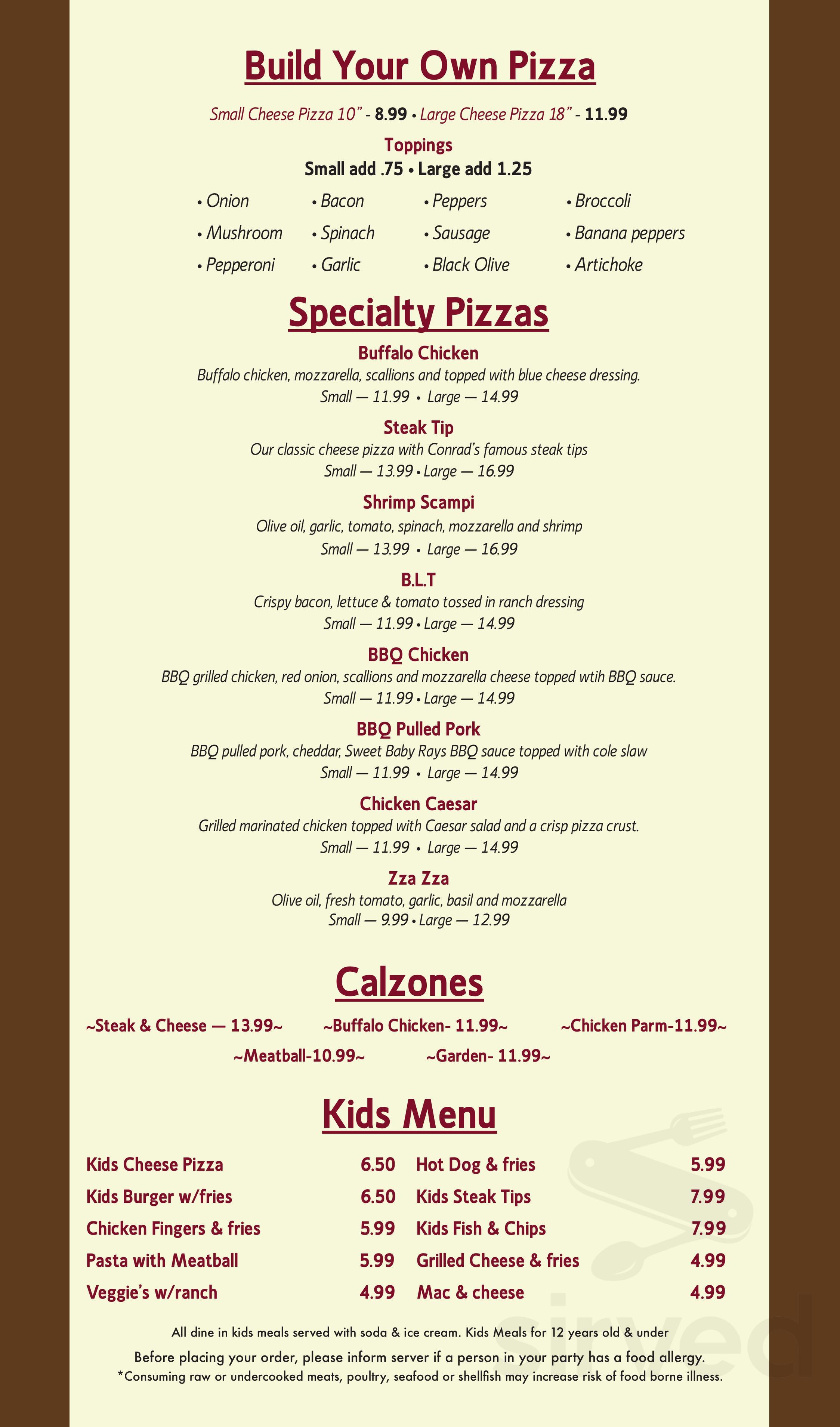 Conrad's Restaurant menus in Walpole, Massachusetts, United States