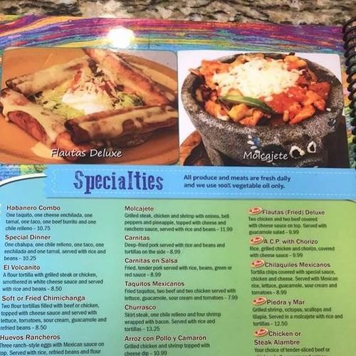 El Arriero Mexican Grill menu in Miami, Oklahoma, USA