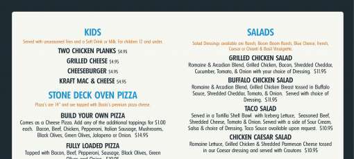 Menu for Yardarm Riverfront Bar & Grill in Dubuque, IA | Sirved