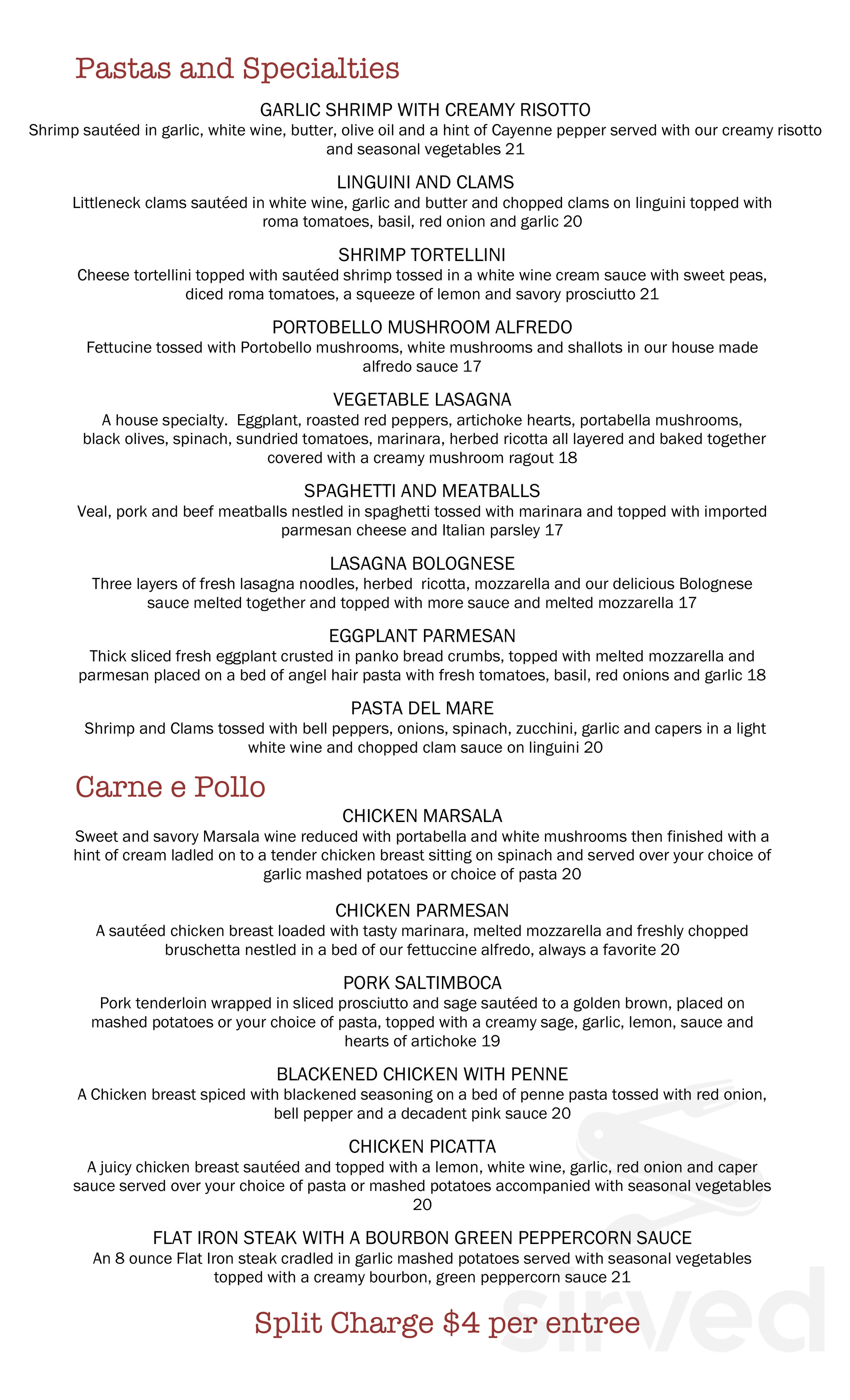 Cafe Della Via menus in Cayucos, California, United States