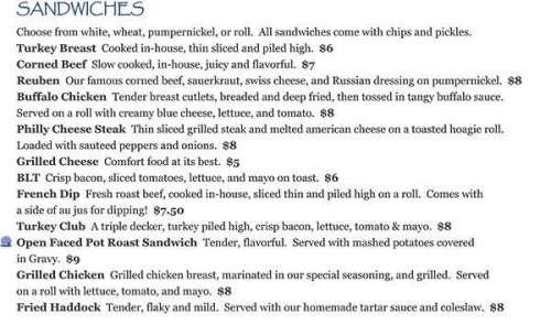 Blue Canoe Grill menu in Erieville, New York, USA