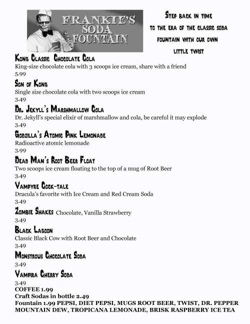 Famous Monster Pizza menu in Decatur, Indiana, USA