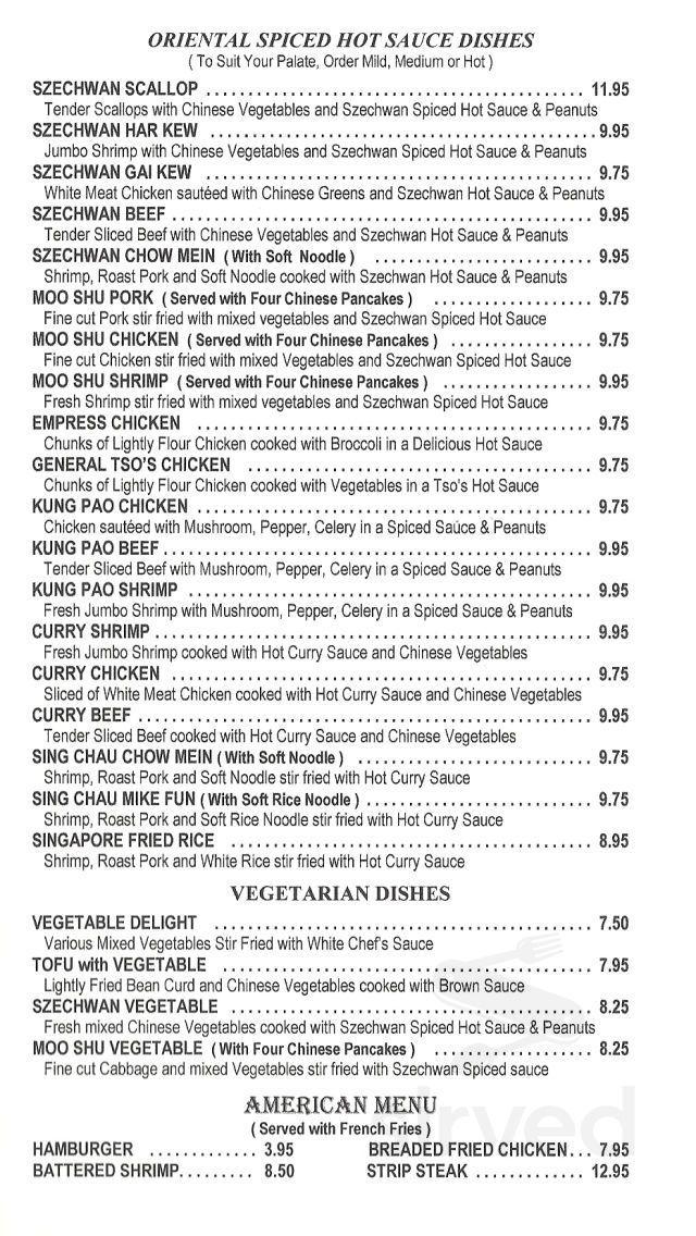Wah Fu Chinese Restaurant menus in Middleburg Heights, Ohio, United States