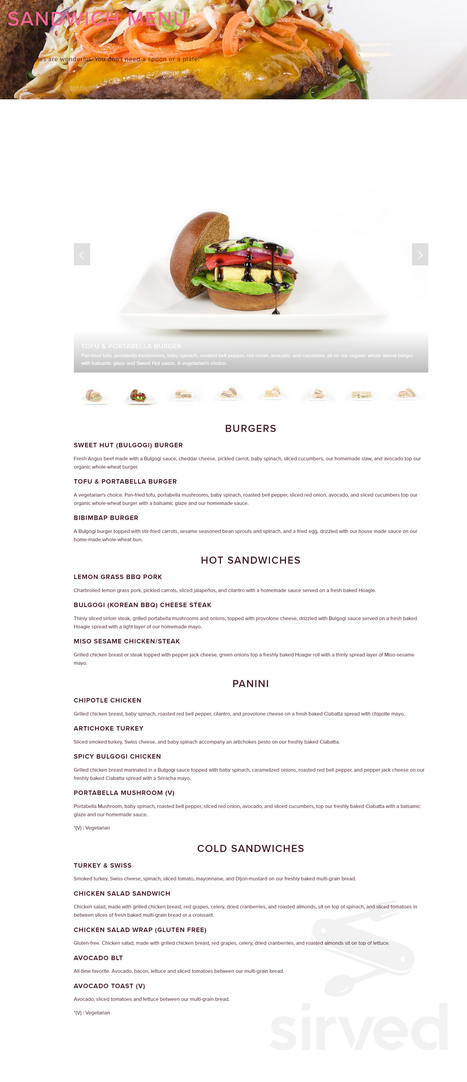 Sweet Hut Bakery & Cafe menu in Plano, Texas, USA