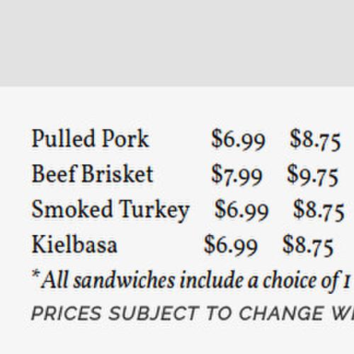 Goody Cole's Smokehouse menu in Brentwood, New Hampshire, USA