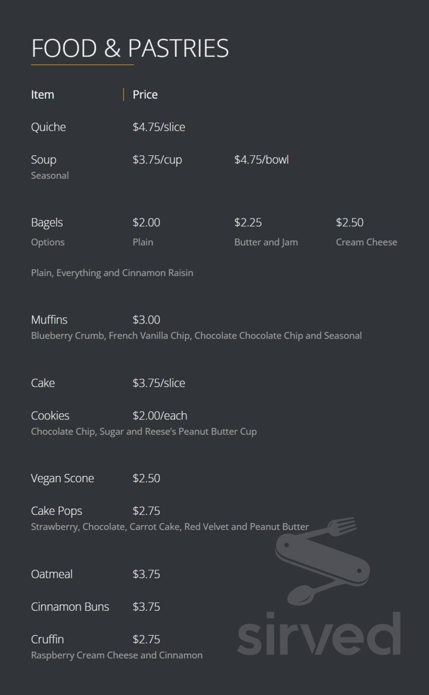 Common Grounds Coffeehouse menu in Oaklyn, New Jersey, USA