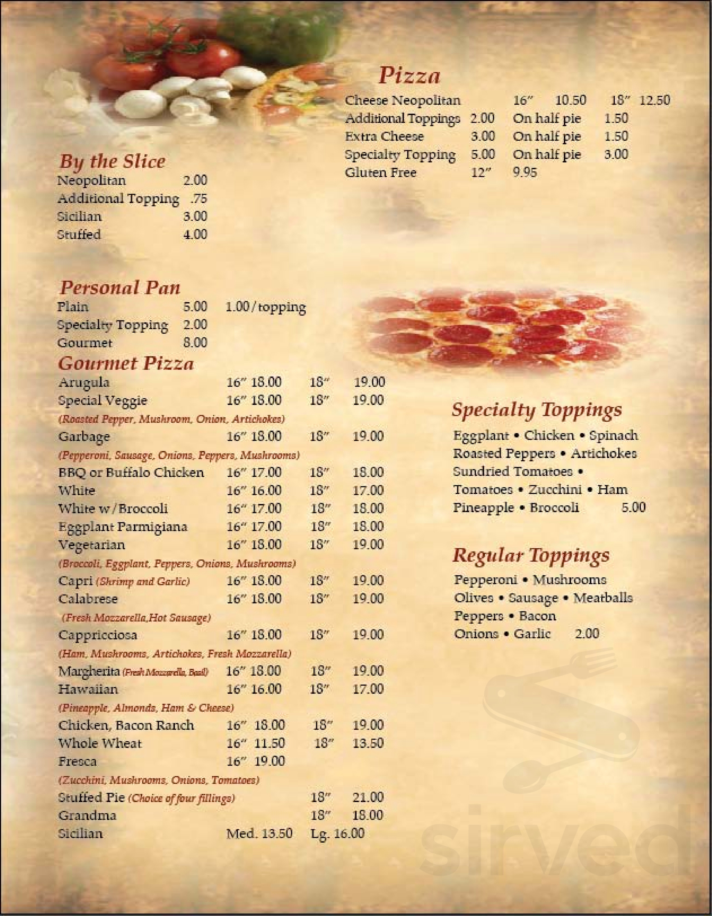 Franico's Ristorante Pizzeria menus in Pine Island, New York, United States
