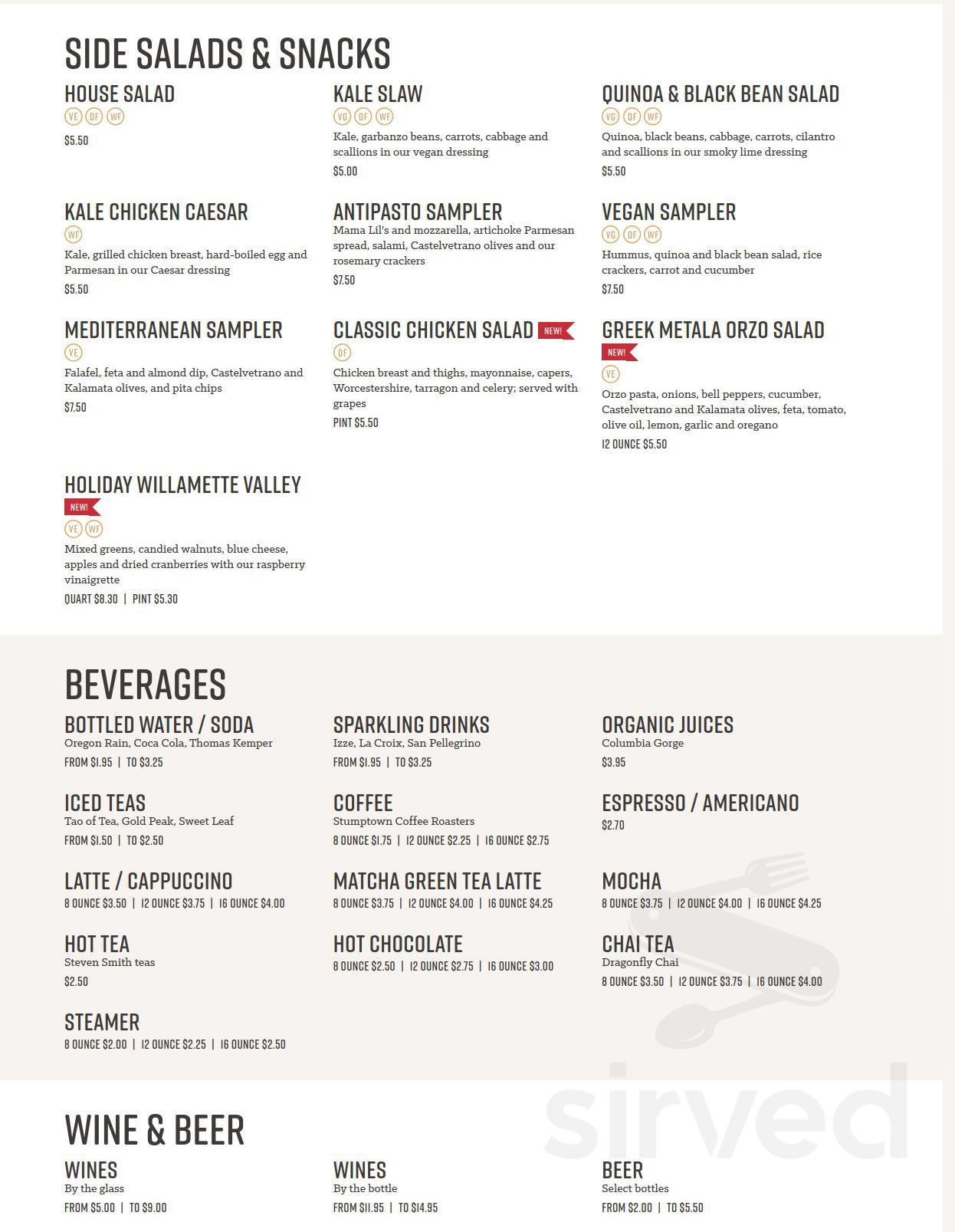 Elephants Delicatessen menus in Portland, Oregon, United States