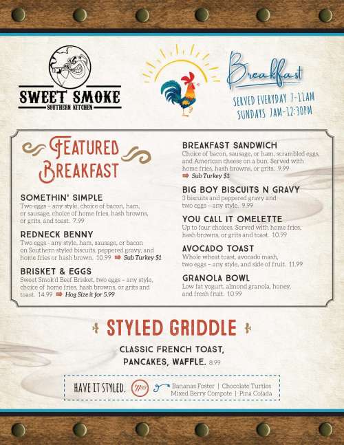 Sweet Smoke Southern Kitchen menu in Stuart, Florida, USA