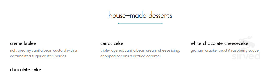 one thirteen restaurant menu in Hammond, Louisiana, USA