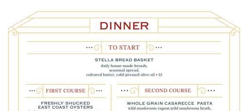 Menu for Stella of New Hope in New Hope, PA | Sirved