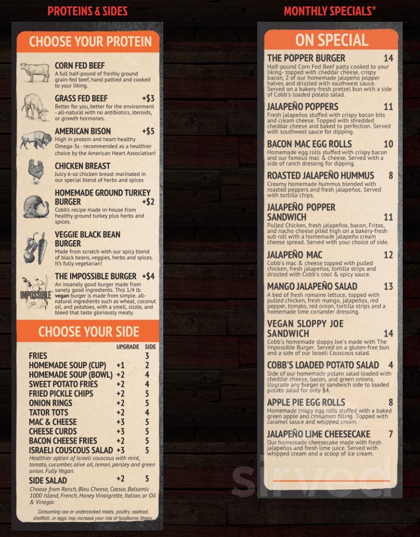 D.C. Cobb's menus in McHenry, Illinois, United States