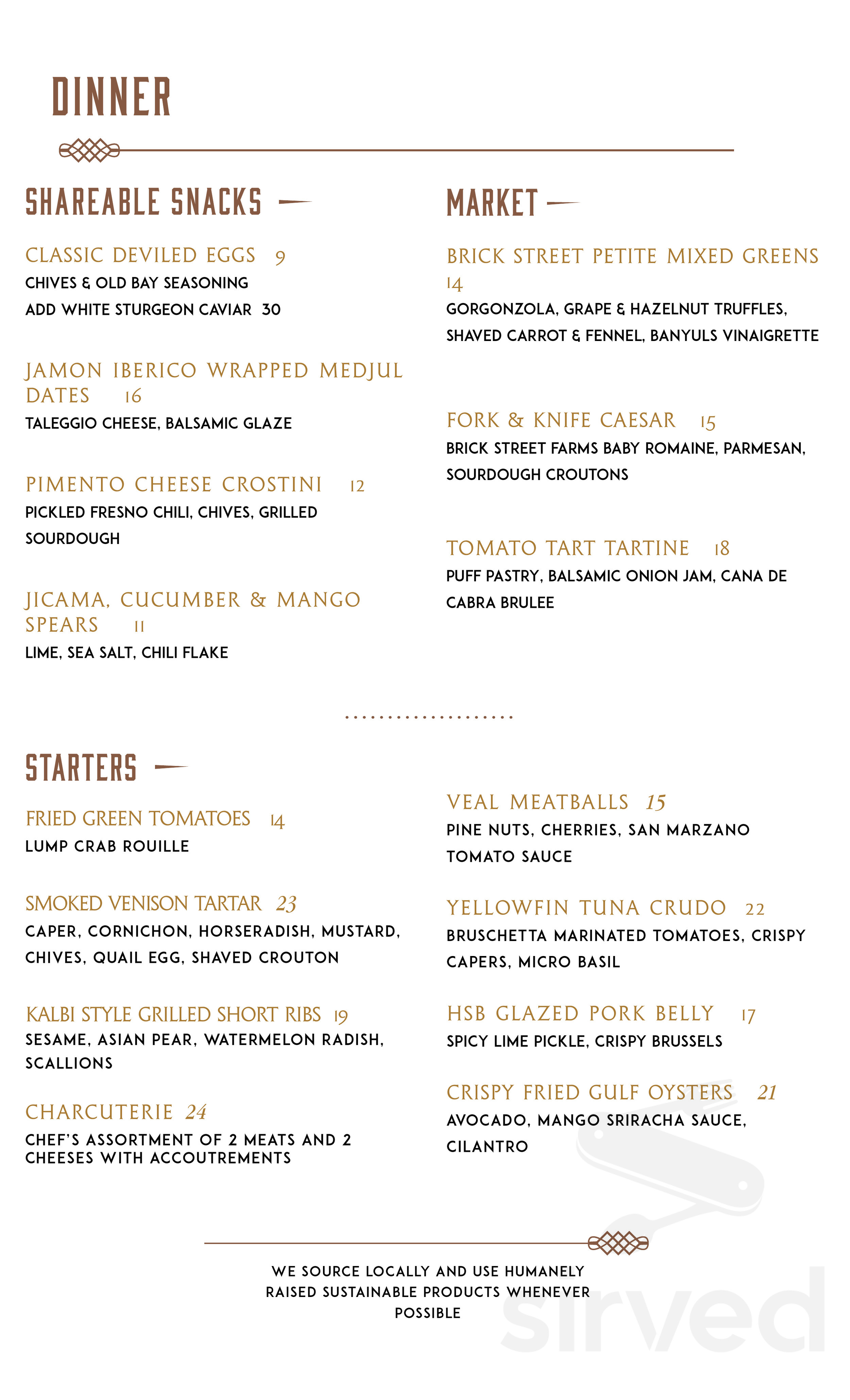 The Urban Stillhouse menu in St. Petersburg, Florida, USA