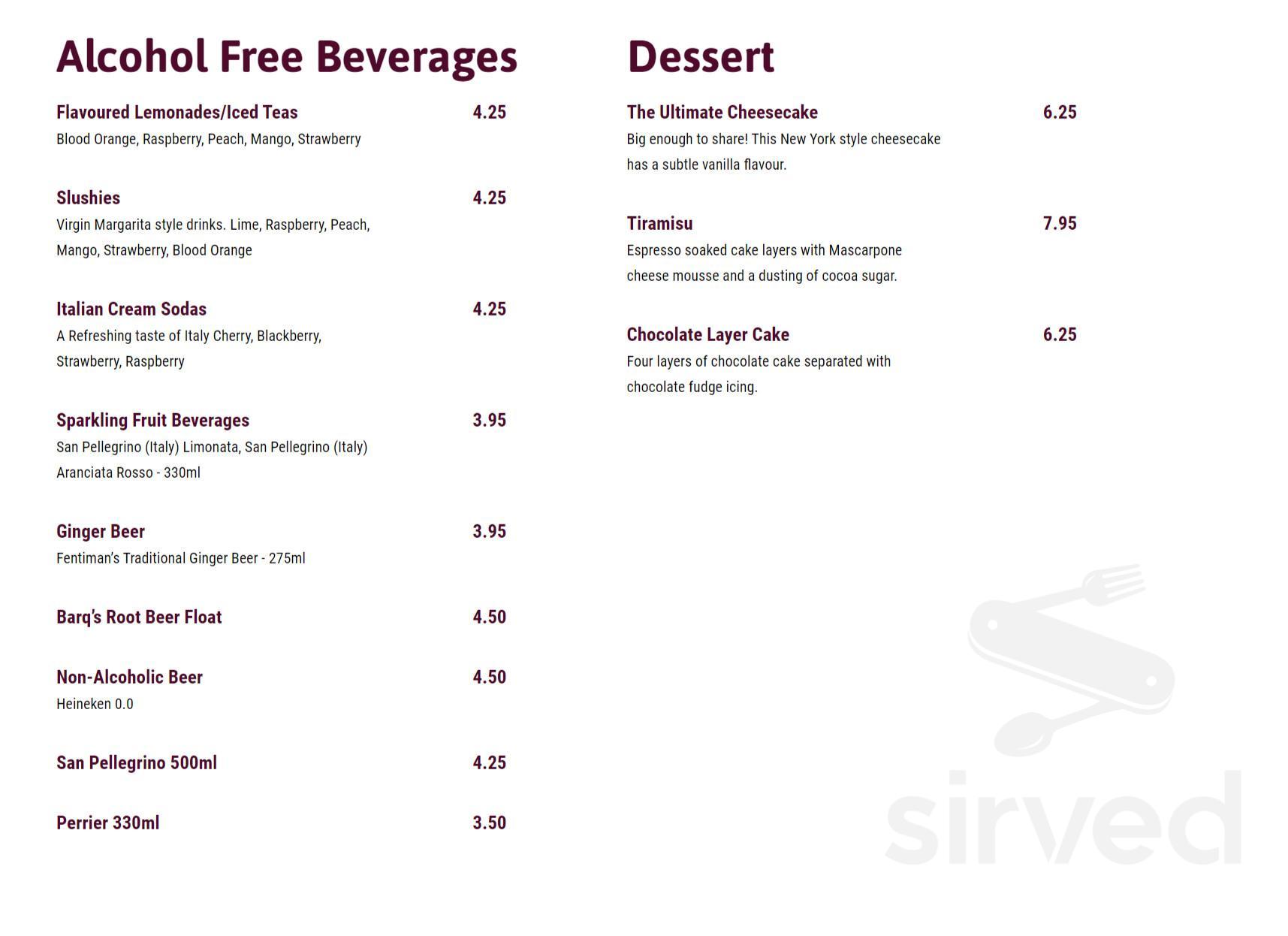 The Old Spaghetti Factory (Saskatoon) menu in Saskatoon, Saskatchewan ...